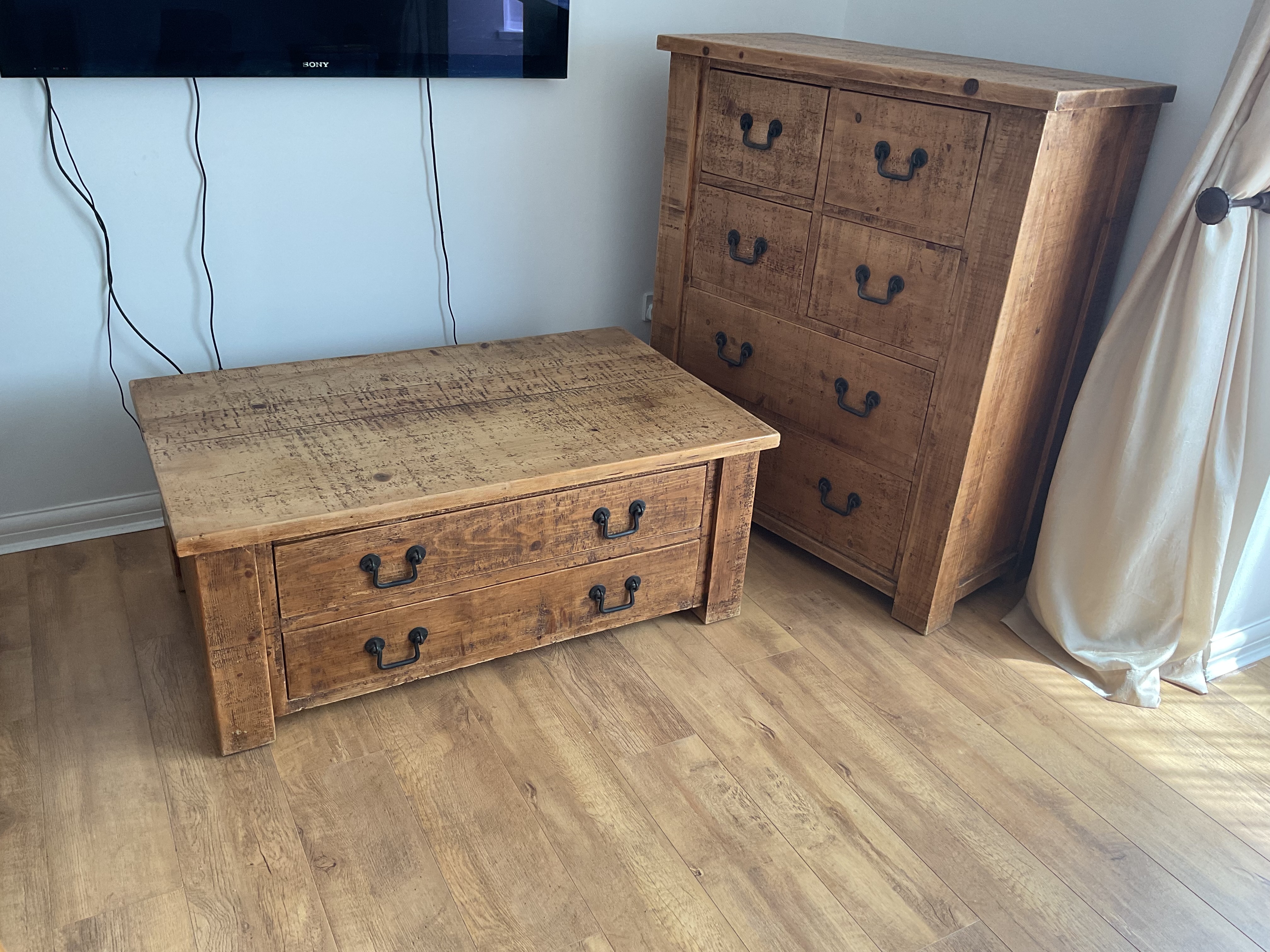 Halo Solid Oak dining table, coffee table and 6 draw cabinet - Jersey ...
